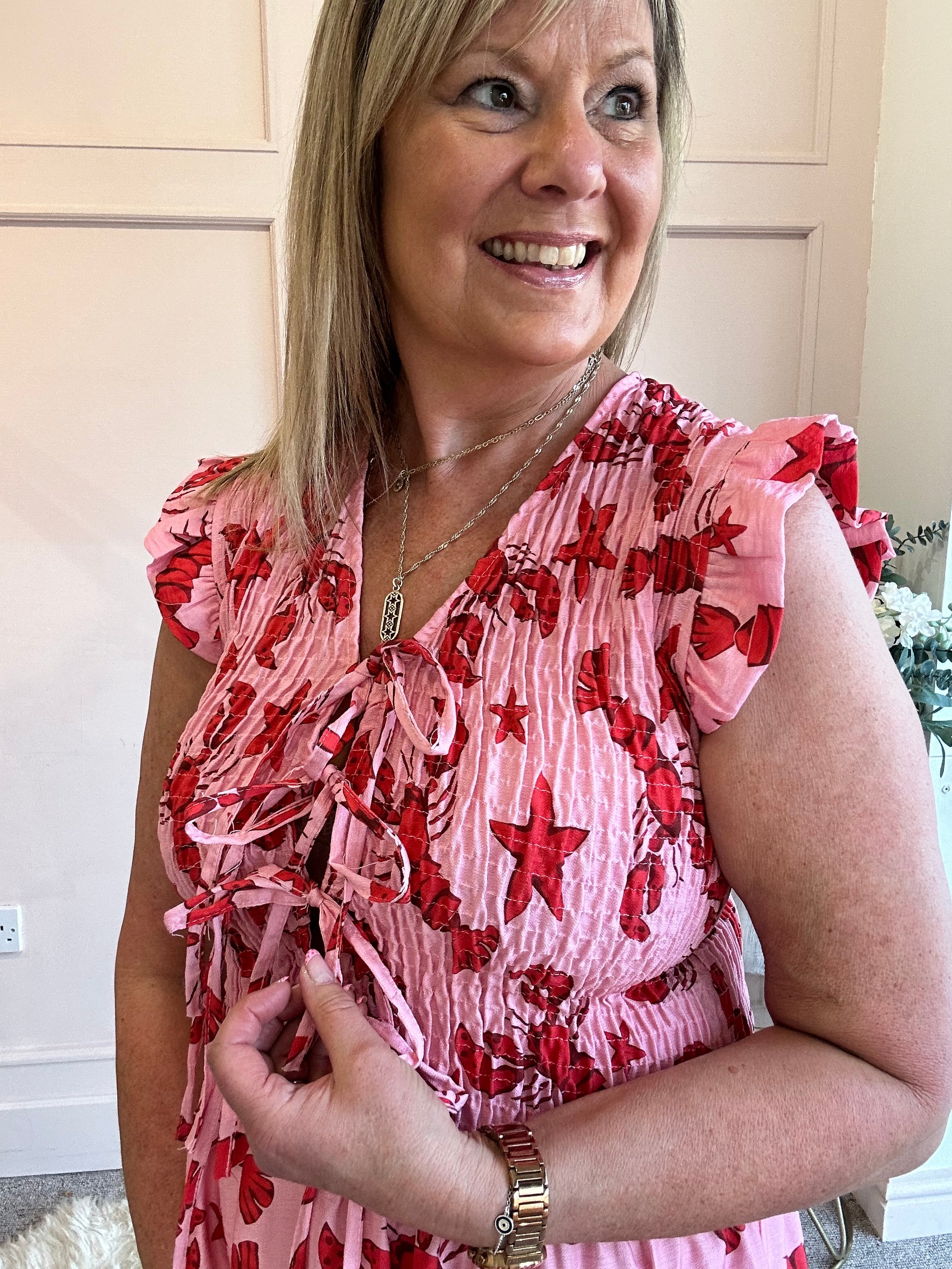 Dare to Lobster Maxi Dress - Pink/Red – Wardrobe By Simone